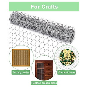 Garden Poultry Chicken Wire Netting - 13.7 '' × 157 '' Garden Fence Animal Barrier, Chicken Wire for Crafts, 1 inch Mesh Poultry Netting Fence, Pet/Rabbit/Chicken Wire Fencing