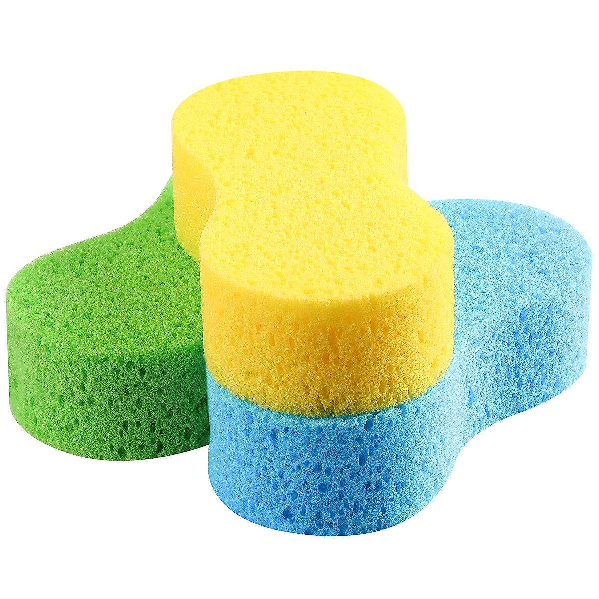 Temede Car Wash Sponge, Large All Purpose Sponges for Cleaning, 2.4in Thick Foam Scrubber Kit, Sponges for Dishes, Tile, Bike, Boat, Easy Grip Sponge for Kitchen, Bathroom, Household Cleaning, 3pcs