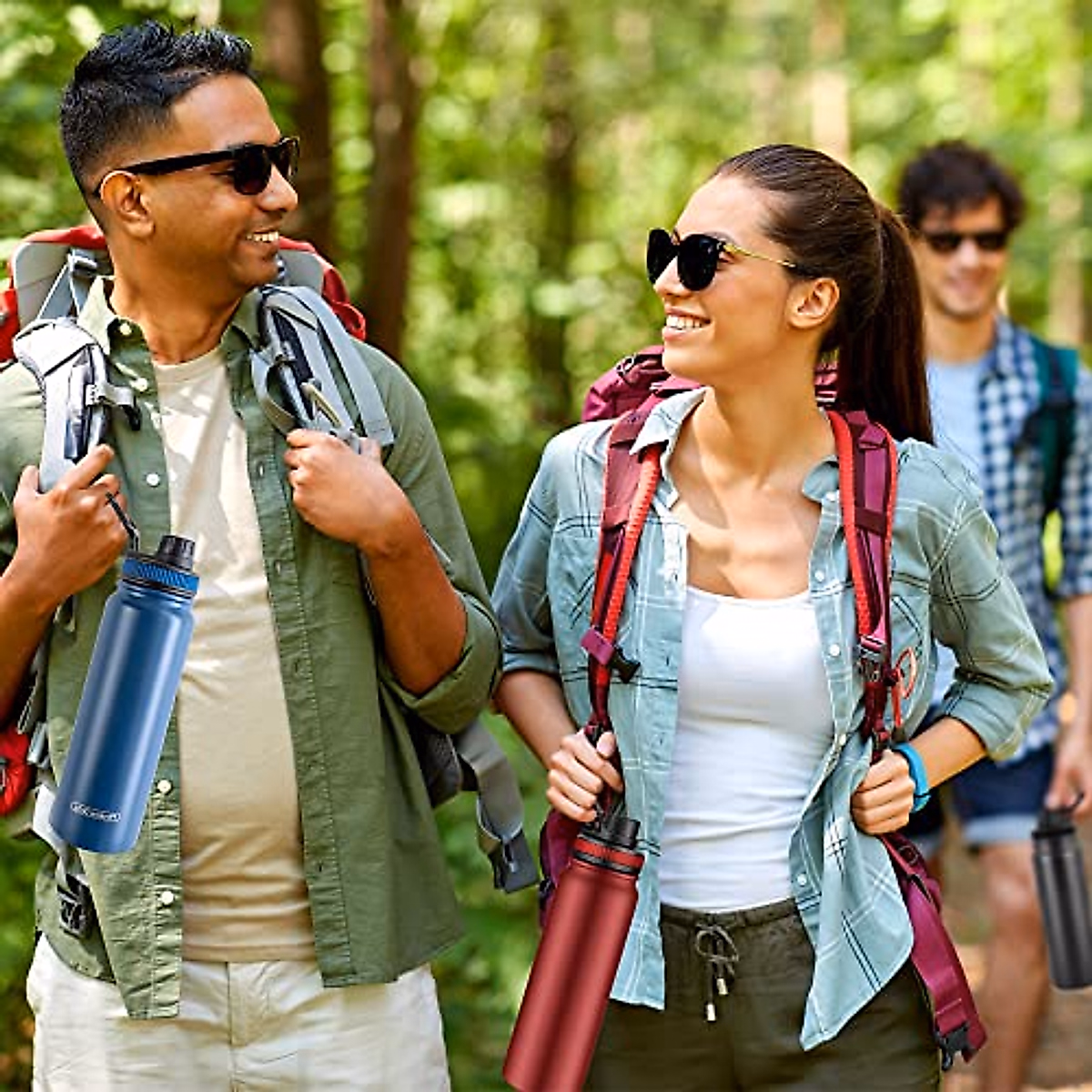 mirabile dictu Vacuum-Insulated Stainless-Steel Water Bottle 27oz - Cold and Hot Drinks Sport Water Bottle with a Handle and a Leakproof Spout Screw Lid, Sweat-Proof Modern Flask with Wide Mouth