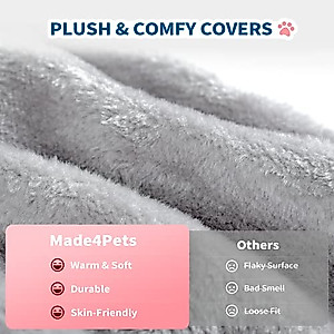 Made4Pets Cat Tree, Carpet Cat Tower Grey for Indoors Cats, Cute Wood Kitty Condo with Scratching Post and Pad, 27" Multi-Level Modern Activity Climbing Furniture for Small and Medium Cats