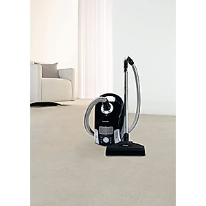 Miele Compact C1 Turbo Team Bagged Canister Vacuum, Obsidian Black