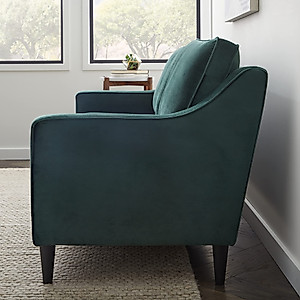 Edenbrook Jensen Upholstered Couch - Couches for Living Room – Green Velvet Couch - Living Room Furniture - Small Couch - Seats Three - Scoop Arm Modern Couch
