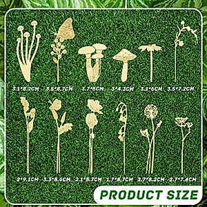 Yookeer 12 Pieces Brass Plant Hanger Metal Plant Decoration Cute Hanging Brass Plant Ornaments for Plant Lovers Gardeners Home Office Room Ornament