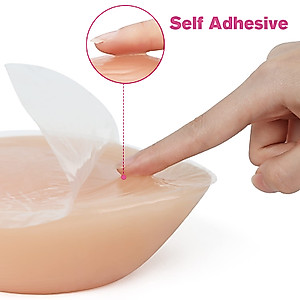 Vollence One Pair D Cup Attachable Triangle Silicone Breast Forms Mastectomy Prosthesis Bra Enhancer Inserts Concave Bra Pads