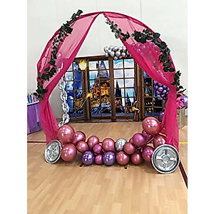 Magic Castle School Backdrop for Photography 7x5FT Window Night Full Moon Stars Glitter Wizard Halloween Photo Background Kids Birthday Party Decoration Banner Photo Booth Props (2.1mx1.5m)