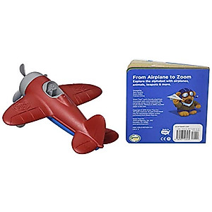 Green Toys Airplane & Board Book, CB - Pretend Play, Motor Skills, Reading, Kids Toy Vehicle. No BPA, phthalates, PVC. Dishwasher Safe, Recycled Materials, Made in USA.