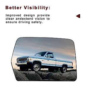 Right Passenger Side Heated Mirror Glass Replacement For 2011 2012 2013 2014 Ford F150 Passenger Side Mirror - for Ford F150 Side Mirror Glass With Rear Holder - Replace 4L3Z-17K707-DA