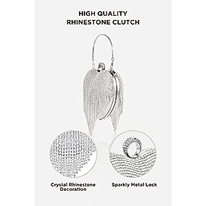 BABEYOND Women's Rhinestone Clutch Evening Bag - Heart Shape Glitter Tassel Purse for 1920s Party Prom Wedding