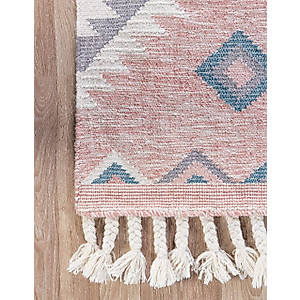 Unique Loom Mesa Collection Area Rug - Papago (8' x 11' Rectangle, Pink/ Cream)