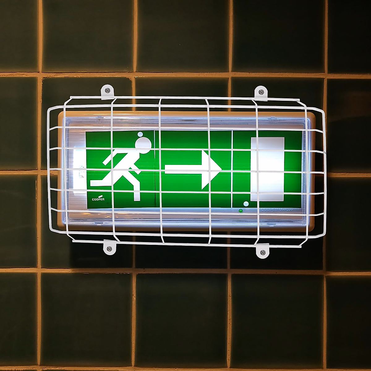 Angoily Exit Sign Protective Cage Cover, Exit Sign Damage Stopper Protective, Coated Steel Wire Guard, Wall Mount Exit Sign Emergency Lights Exit Sign Light Protective Guard