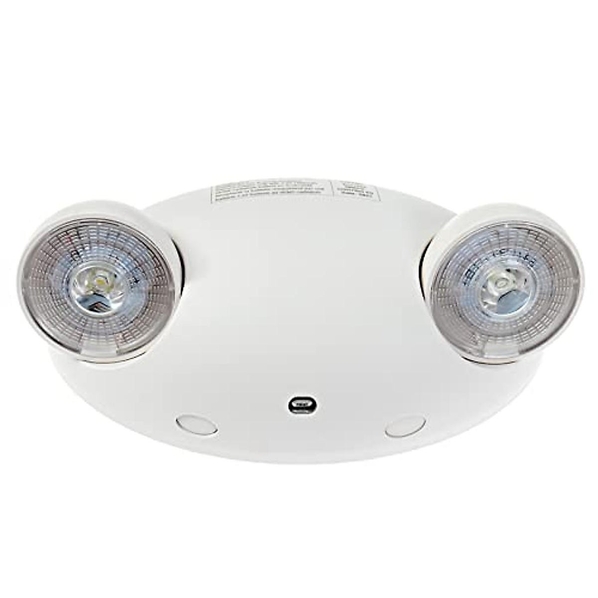 Ciata Lighting Round Head Emergency Wall Light with Battery Back-up, 120-277V, Two Head Adjustable Emergency Lighting Commercial, for Home in White Finish