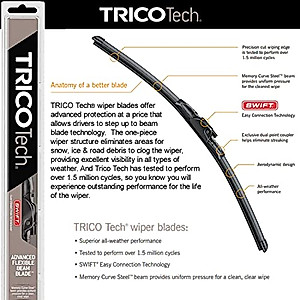 Beam Blades Wipers for 2018 Hyundai Elantra GT Set w/Rear Trico Tech Beam Blades Wipers Set Bundled with MicroFiber Interior Car Cloth