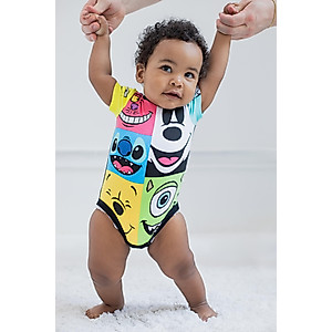 Disney D100 Stitch Mickey Mouse Winnie the Pooh Newborn Baby Boys Bodysuit Multicolor Newborn