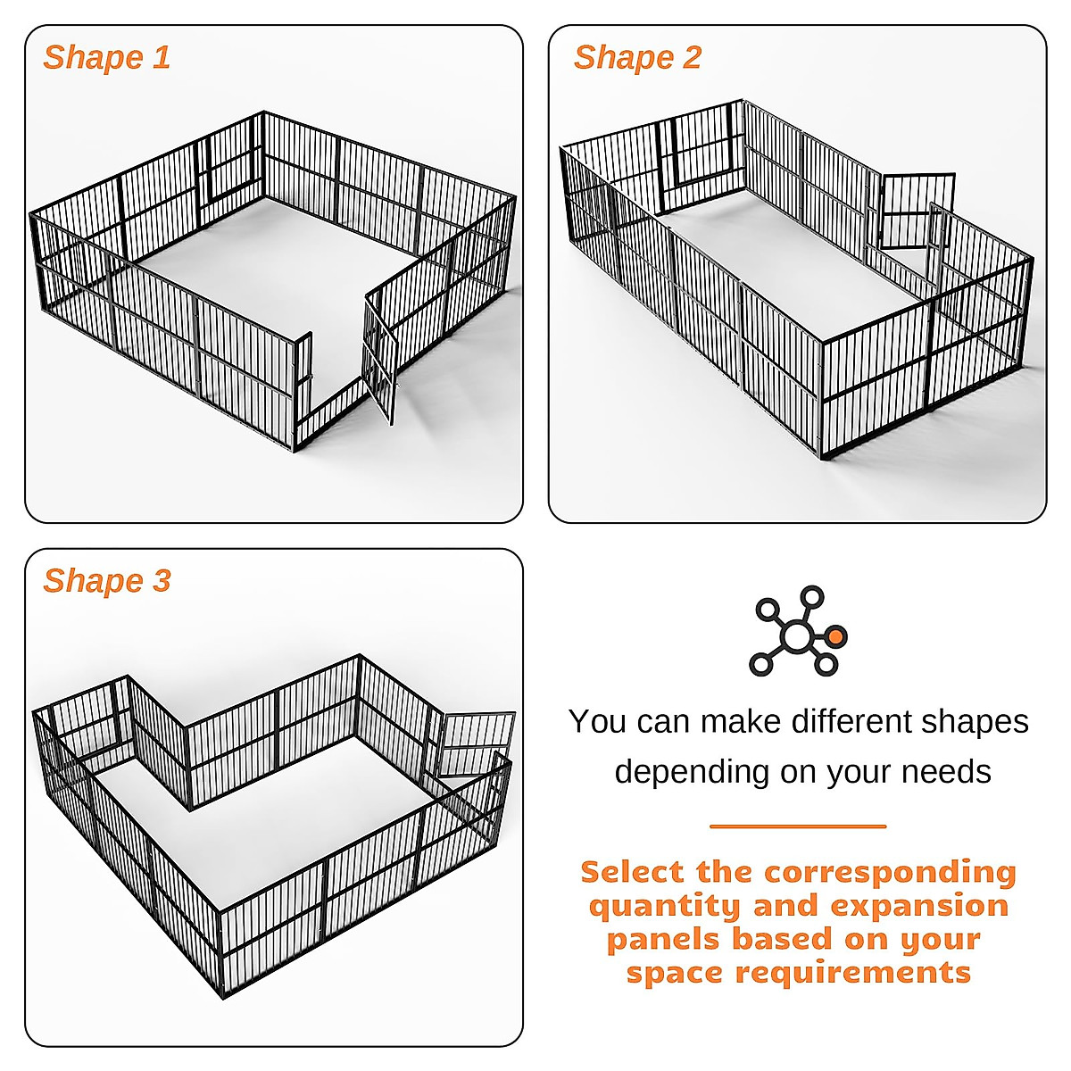 RYPetmia Dog Playpen 31.5" Height Puppy Pen,Heavy duty 31"- 63" Inch Extendable, Safe and Sturdy dog pens, Easy Assemble for Outdoor Indoor pet playpen