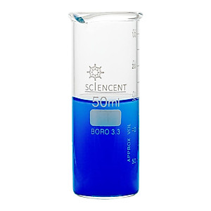 Sciencent Glass Beakers (50ml Tall Form)
