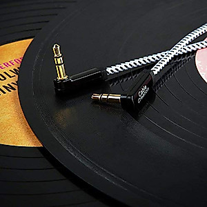 CableCreation 3.5mm Audio Cable, 1.5 Feet 90 Degree 3.5mm Male to Male Auxiliary Aux Cable Compatible with Phones, Tablets, Headphones, MP3 Player, Car/Home Stereo