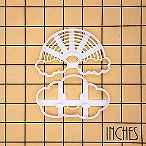 Set of 2 Rainbow cookie cutters (Designs: Kawaii Cloud and Rainbow), 2 pieces - Bakerlogy