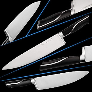 Wanbasion Chef Knife Professional 8 inch, Stainless Steel Kitchen Knife with Finger Guard, Sharp Knife for Cutting Meat