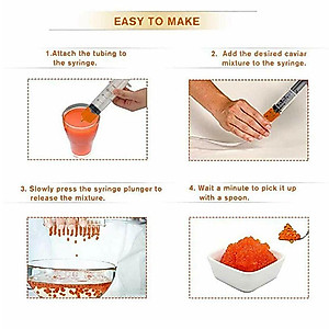 Prettyia Professional Molecular Gastronomy Caviar Maker Gourmet Dispenser Caviar Filter Spherification Dropper with Tube & Spoon Tools