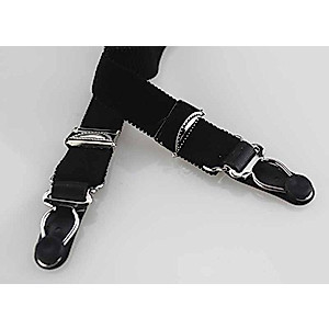 TVRtyle Women's Mysterious Sexy Black 4 Vintage Metal Clips Garter Belts for Stockings (Small)