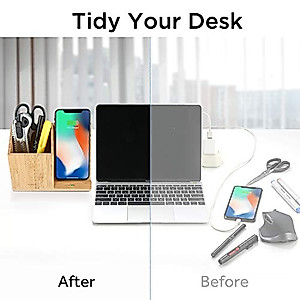 Veelink Bamboo Wireless Charger with Organizer Wood Wireless Charging Station iPhone SE 2020/11/Xs MAX/XR/XS/X/8/8, Samsung S20/S10/S9/S8/Note 10(Standard)