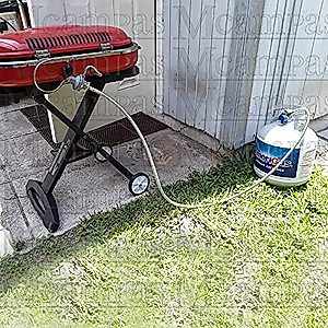 MCAMPAS 6FT Propane Hose Adapter 1lb to 20lb with Guage,1lb to 20lb Stainless Braided Propane Propane Tank Hose Adapter Converter for Coleman Stoves, Blackstone Grills, Buddy Heater, Tabletop Grill