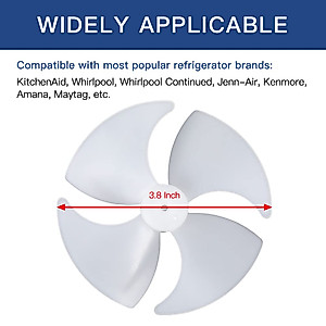Upgraded 2169142 Refrigerator Evaporator Fan Blade, Replacement Part for Whirlpool/Amana/Kenmore/Jenn-Air/KitchenAid Refrigerators, Replaces WP2169142, AP6005911, 12217201