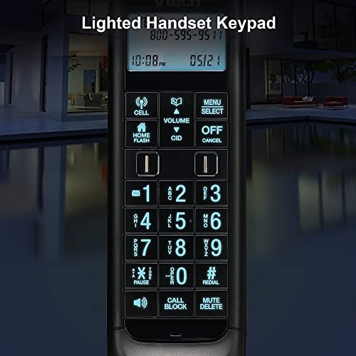 VTECH VS122-16 Retro-Design DECT 6.0 Cordless Phone: Bluetooth Connect to Cell, Call Blocker, Answering System, Full-Duplex Speakerphone, Up to 1000 Phonebook Contacts & 1000 Call Block Entries
