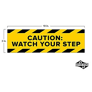 Caution Watch Your Step Sticker Signs (Pack of 2) | Workplace Safety Caution Wet Floor