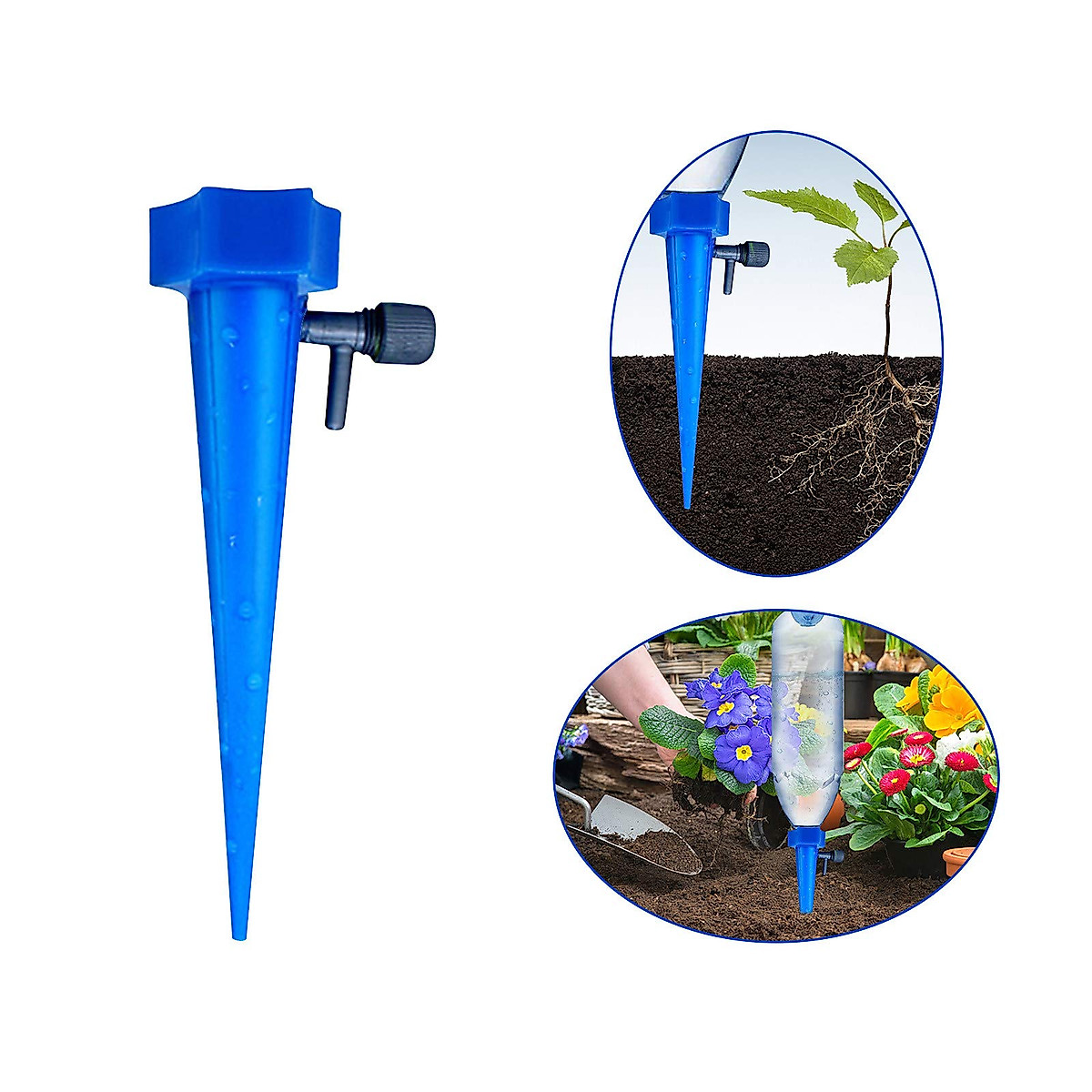 ArtnIndia 12PCS Plant Self Watering Spikes Devices Automatic Irrigation Equipment Watering with Slow Release Adjustable Control Valvethe On Off for Outdoor and Vacation Plant Watering