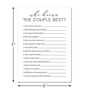 24 Minimalist Bridal Shower Game - Who Knows The Couple Best