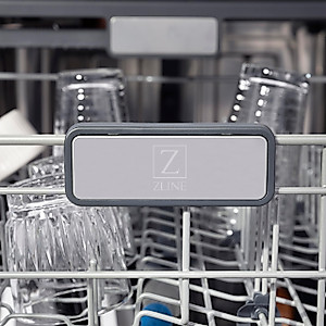 ZLINE Autograph Edition 24" 3rd Rack Top Touch Control Tall Tub Dishwasher in White Matte with Champagne Bronze Handle, 51dBa (DWMTZ-WM-24-CB)