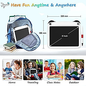 Kids Toys LCD Writing Tablet，9 Inch Colorful Screen Doodle Board，Erasable and Portable Drawing Pad for Birthday Christmas （White）