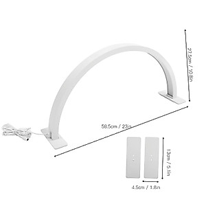Rosvola Half Moon Light, 25W Desktop LED Light 3000K‑6500K Half Moon Shaped, Adjust Brightness Eyelash Beauty Lamp for Salon Nail Art White 100‑240V (US Plug)
