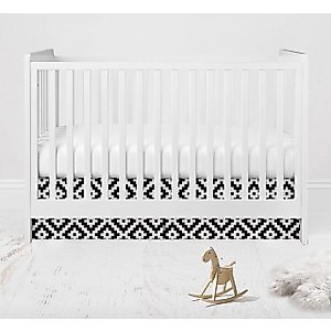 Bacati - Love 100 Percent Cotton Percale Crib/Toddler Bed Skirt (Diamonds, Black)