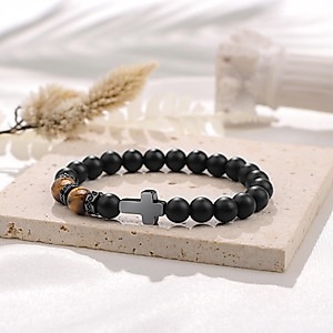 JoycuFF 30th Birthday Gifts for Him, 30th Birthday Decorations for Men, 30 Year Old Birthday Gifts for Men, Happy Birthday Gifts for 30 Year Old Male Cross Bracelet for Men