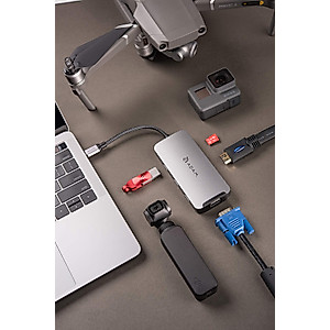 ADAM elements 8-in-1 USB C Hub - 4K USB C to HDMI - 100W USB C PD - SD Card Reader - 3 USB 3.1 Ports - Portable, Durable Aluminum Case