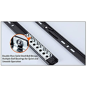 Drawer Slides 16 Inch Ball Bearing Full Extension 3 Section Slide Track Mounting Drawer Runners Slider for Cabinet Home Furniture, 2 Pack (Black 16 Inch)