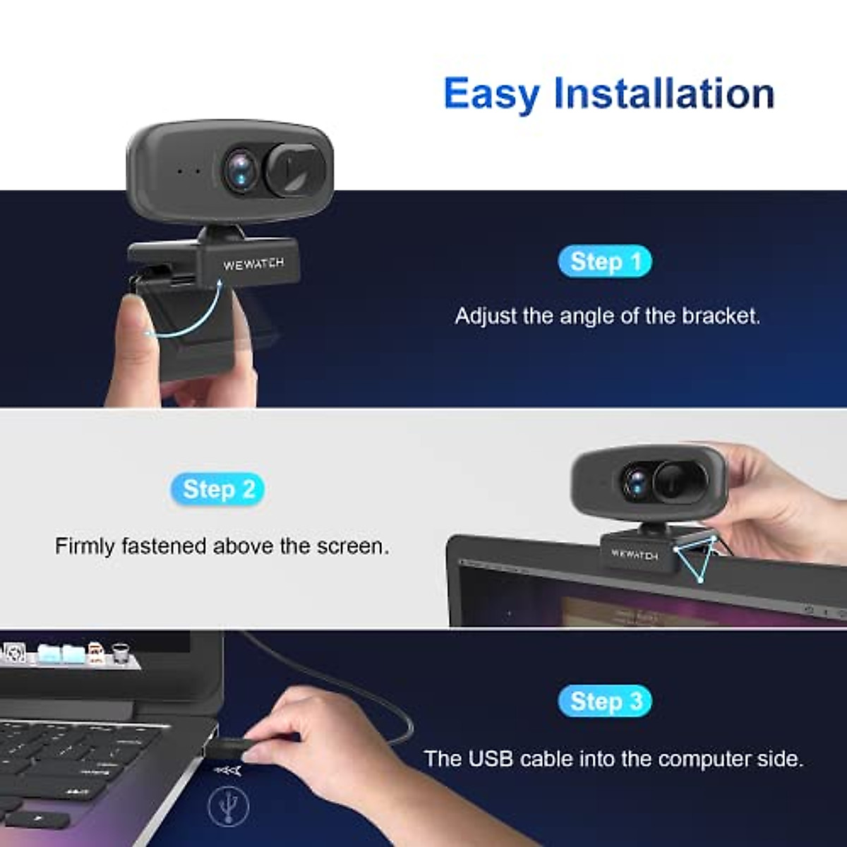 WEWATCH V70S Native 1080P Projector, with PCF1 Web Camera,500 ANSI Lumen 20,000LM 5G WiFi Bluetooth Projector for Indoor Office, Full HD Home Theater Movie Projector, Portable Video Projector