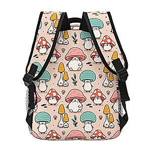 PARN Cute Mushroom Backpack For Women Men, 16.9 Inch Cute Mushroom Laptop Backpack College Bag Cute Travel Backpack