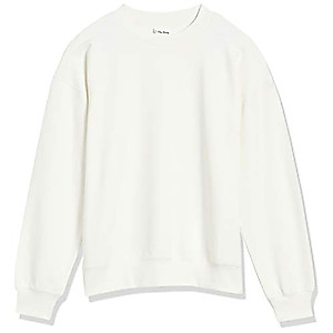 The Drop Women's Margot Loose Long Sleeve Crewneck Drop Shoulder Sweatshirt, Ivory, M
