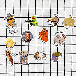 Pounchi Memes Funny Magnet (12 Packs) Funny Magnet Bumper Office Cabinets Decoration Fridge Metal Magnet Flexible Reusable Magnetic Vinyl