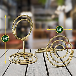 10 Pack Table Number Holders for Wedding - Gold Place Card Holder - Table Sign Holders - Picture - Photo Holders for Tables - Mini Table Number Stands Gold - Small Gold Table Number Holders Clip Stand