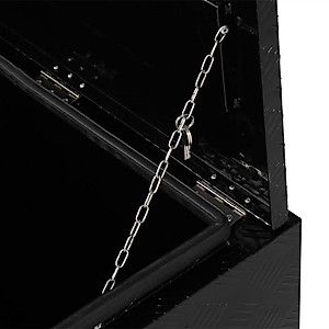 MOTORHOT 30" W x 17" D x 18" H Aluminum Truck Bed Tool Box, Diamond Plate ToolBox for Pick Up Truck RV Trailer, Chest Storage Organizer with Lock and Keys, Black
