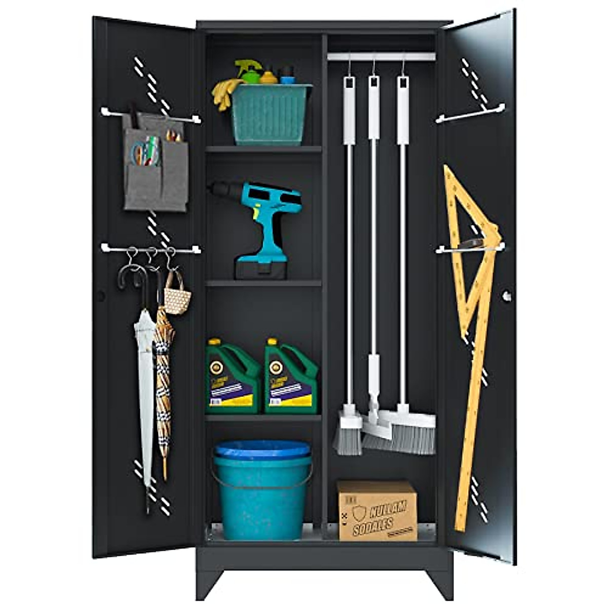 VASAAOSD Garage Storage Cabinet and Locker,Metal Storage Cabinet and Office Storage,Cabinets for Storage with Doors,Wardrobe Cabinet and Locking Cabinet for Kichen,Home,Office