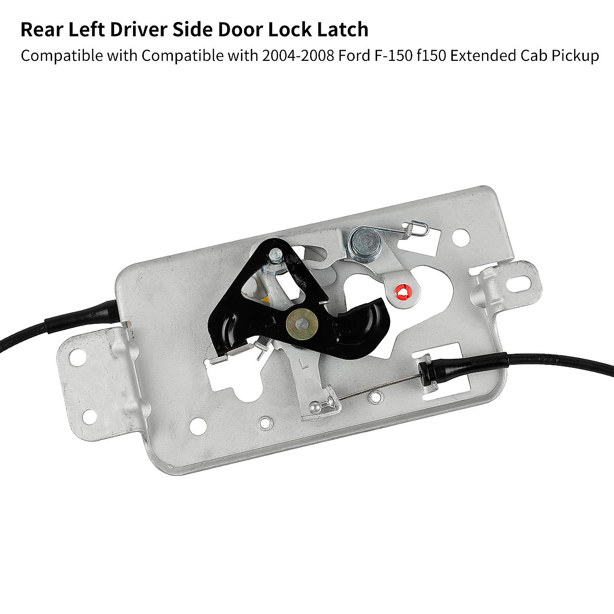 Nakuuly Left Driver Side Rear Door Lock Latch & Cable Compatible with Ford F150 Extended Cab Pickup 2004-2008, Upper and Lower Latches Assembly Replaces # 8L3Z-18264A01-B, 6l3Z-18264A01-B