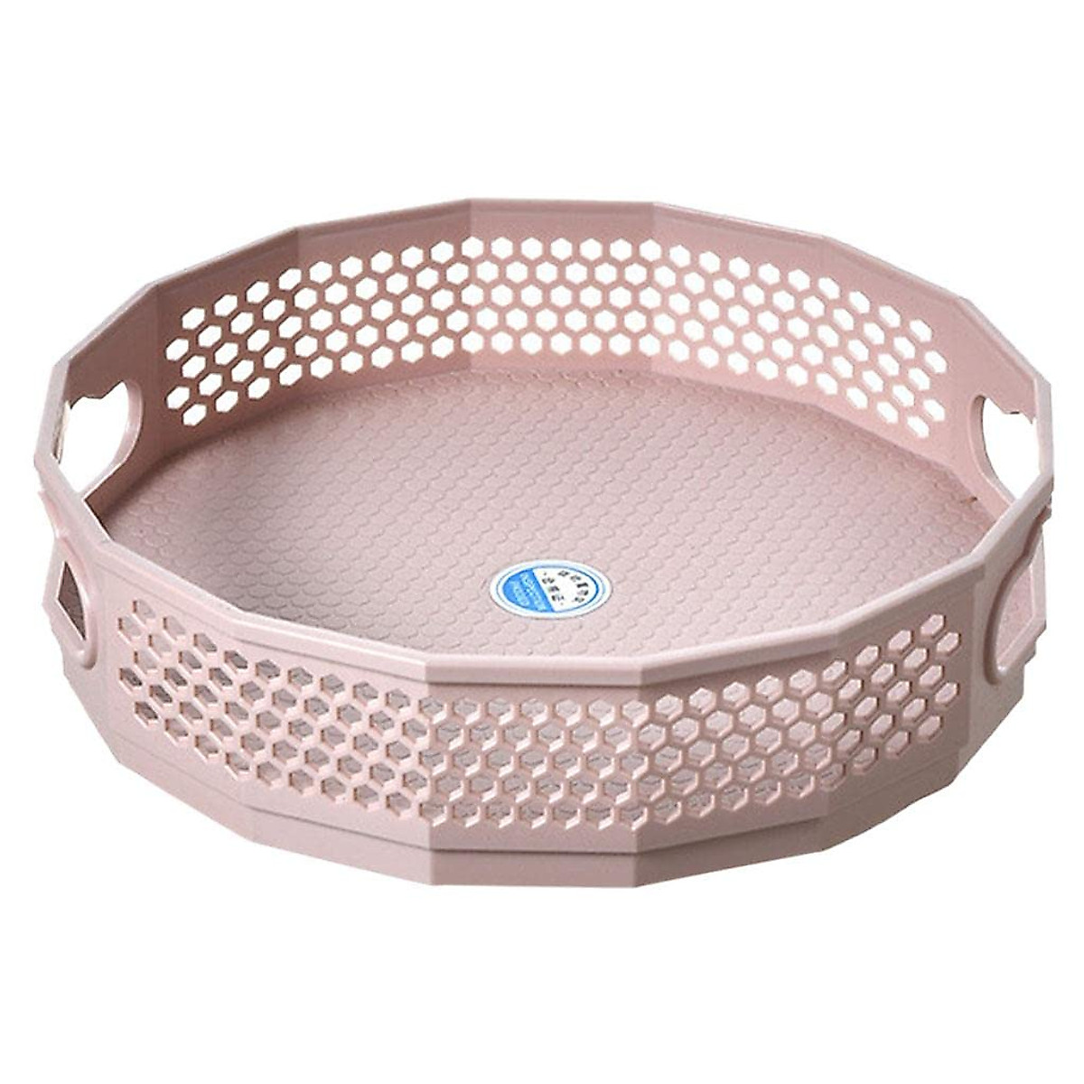 Baoblaze Rotating Kitchen Round Storage Tray Table Top Pantry Fruit Cosmetic Organizer Plate Container, Pink L