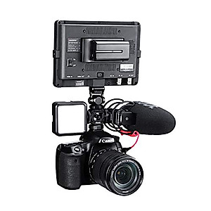 ULANZI PT-12 Camera Hot Shoe Extension Bracket with Triple Cold Shoe Mounts for Microphone LED Video Light, 1/4'' Screw for Magic Arm, Aluminum Shoe Mount Compatible with Nikon Canon Sony Cameras