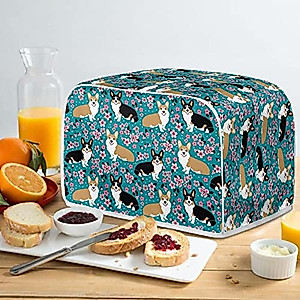 DISNIMO Floral Dog Toaster Cover 2 Slice, Bread Maker Cover Kitchen Small Appliance Covers, Microwave Toaster Oven Cover for Most Standard 2 Slice Toasters, Kitchen Accessories