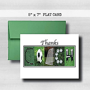 Personalized Soccer Coach Thank You Card, 5"x 7" Flat Card, Greeting Cards